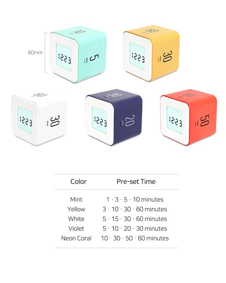 Mooas Multi Cube Timer Digital Timer Rotating Timer Easy To Use 12 3494