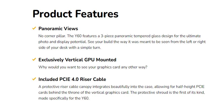 HYTE Y60 Dual Chamber Mid-Tower ATX TG Case, 2 x 120mm /140mm Flow FE12 ...