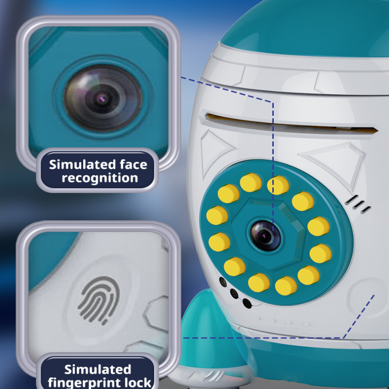 Electronic Fingerprint Face Recognition Piggy Bank ATM Password Money ...