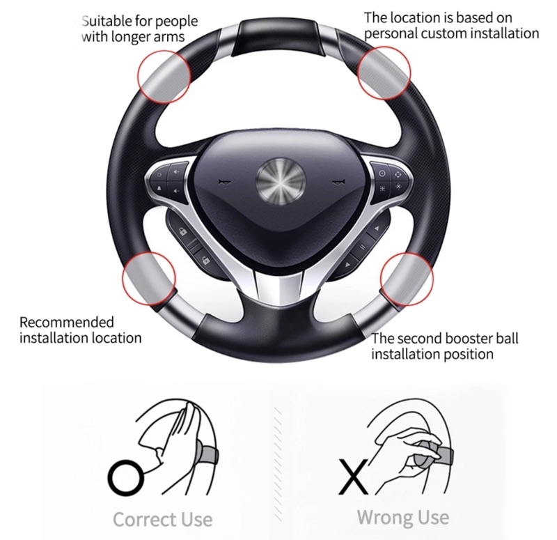 Universal Steering Wheel Knob 360 Degree Rotation Power Handle Ball ...