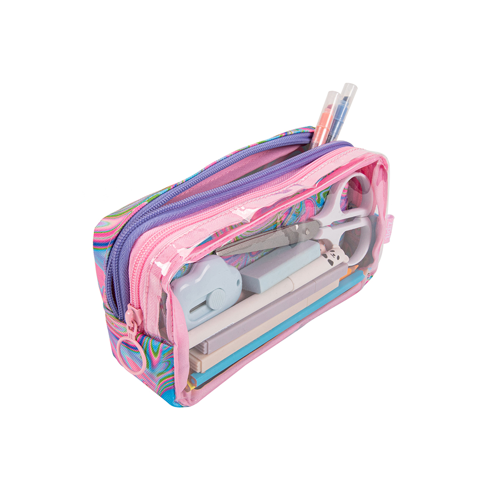 ZIPIT Half & Half Pencil Case For All Ages Double Large Compartment ...