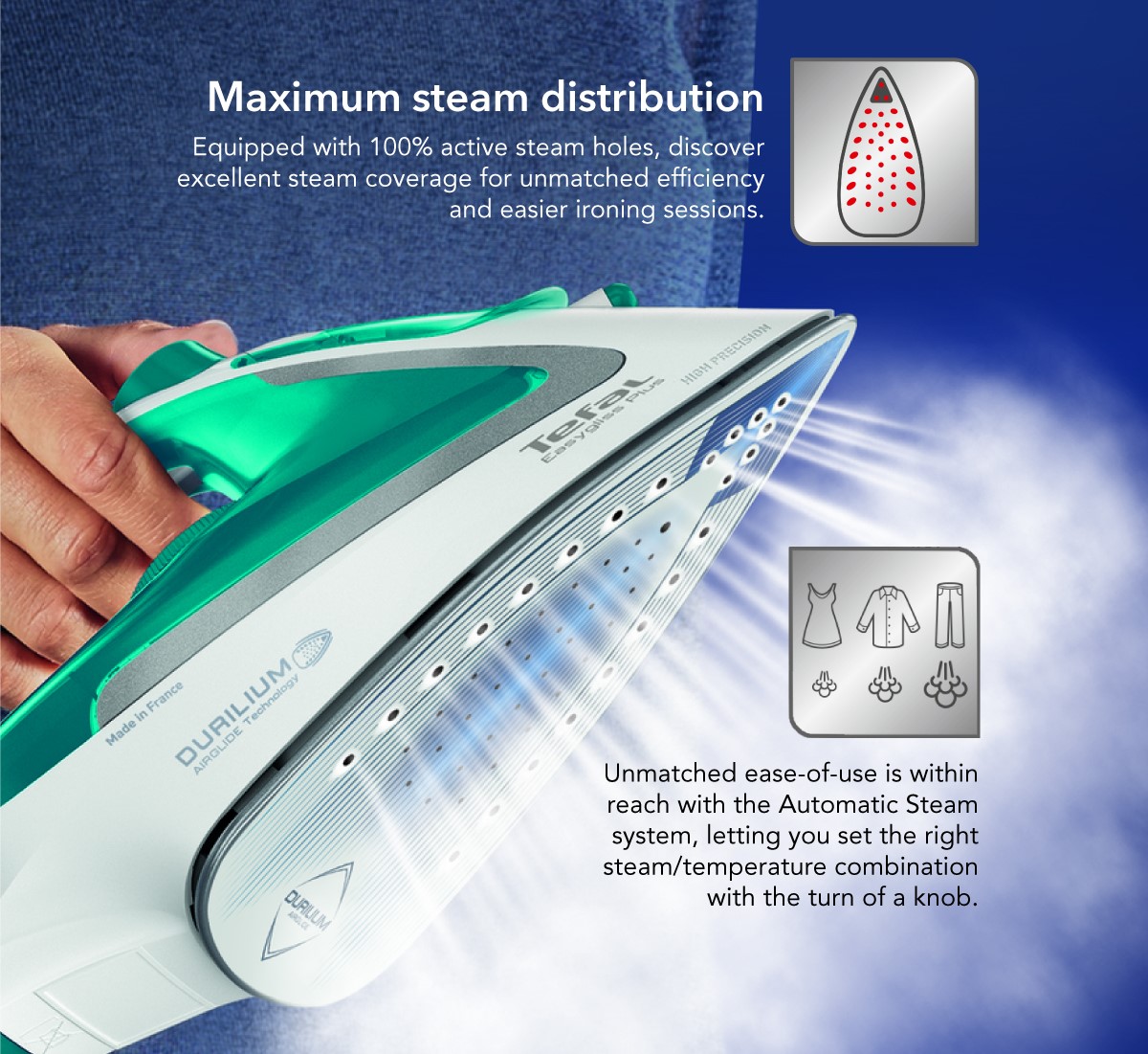 Tefal Easygliss Steam Iron 270ml 2500W FV5718 – 195g Steam Boost, Quick ...