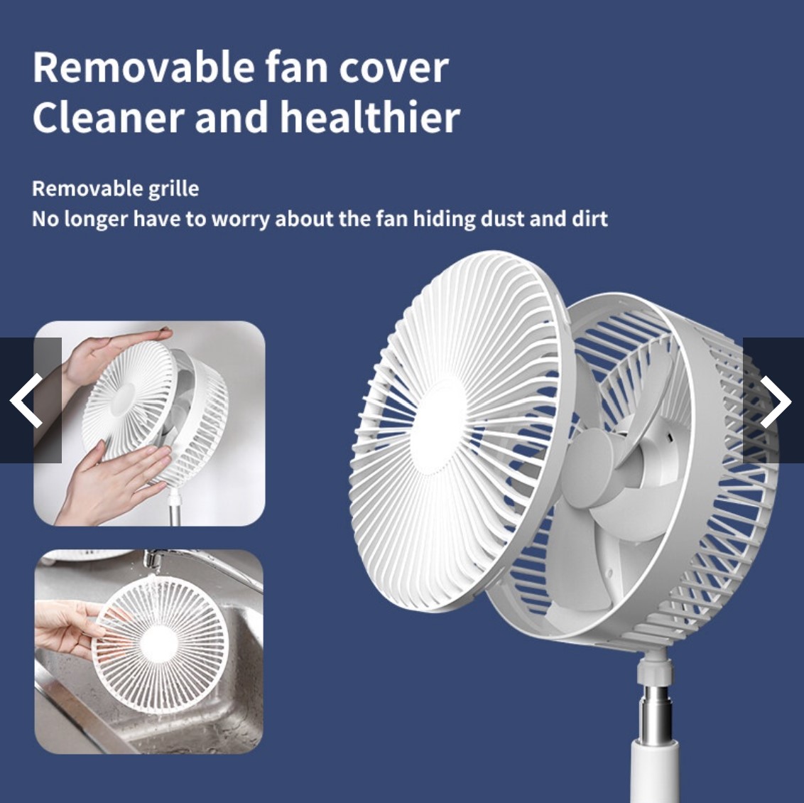 Korea S18 Foldable Silent Portable Stand Fan 7200 mAh USB Wireless Use ...