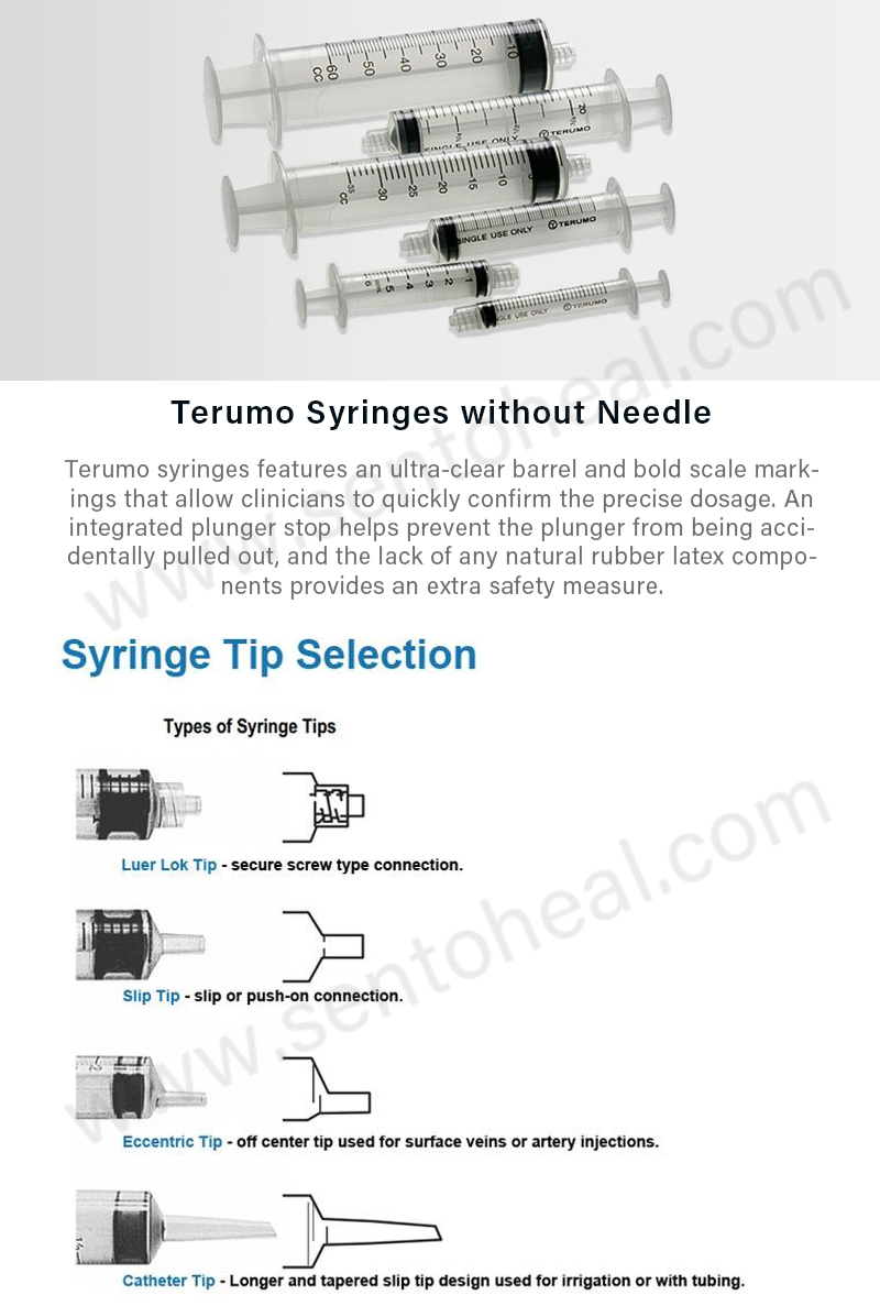 Terumo Syringes Luer Slip Tip/ Lock Tip/ Catheter-tip/ Luer Eccentric - 1cc - 50cc/ 1ml - 50ml ...