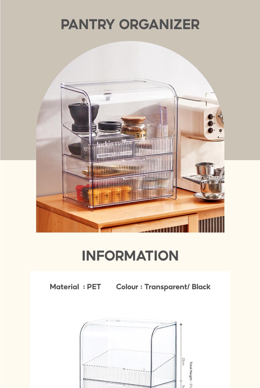 Pantry Organiser Storage Box Organizer Coffee Capsule Kitchen Shelf ...