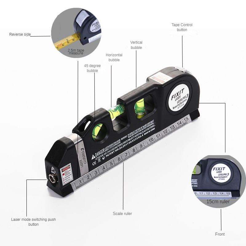 Laser Level laser measure Line 8ft Laser Measurement Tape Ruler ...