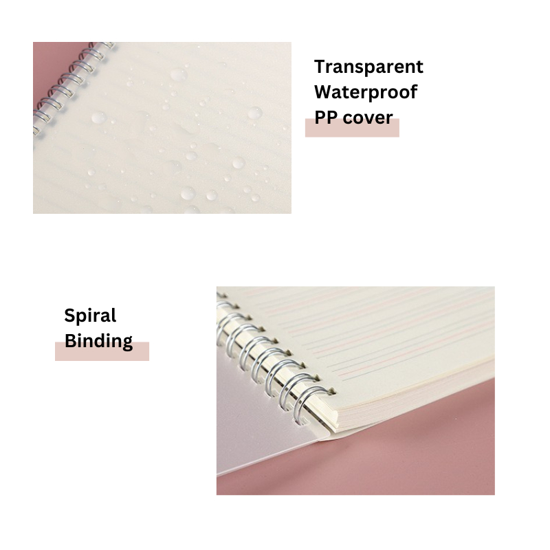 A5 / B5 Notebook Notepad Exercise Book - Spiral Kraft Paper Black Cover ...