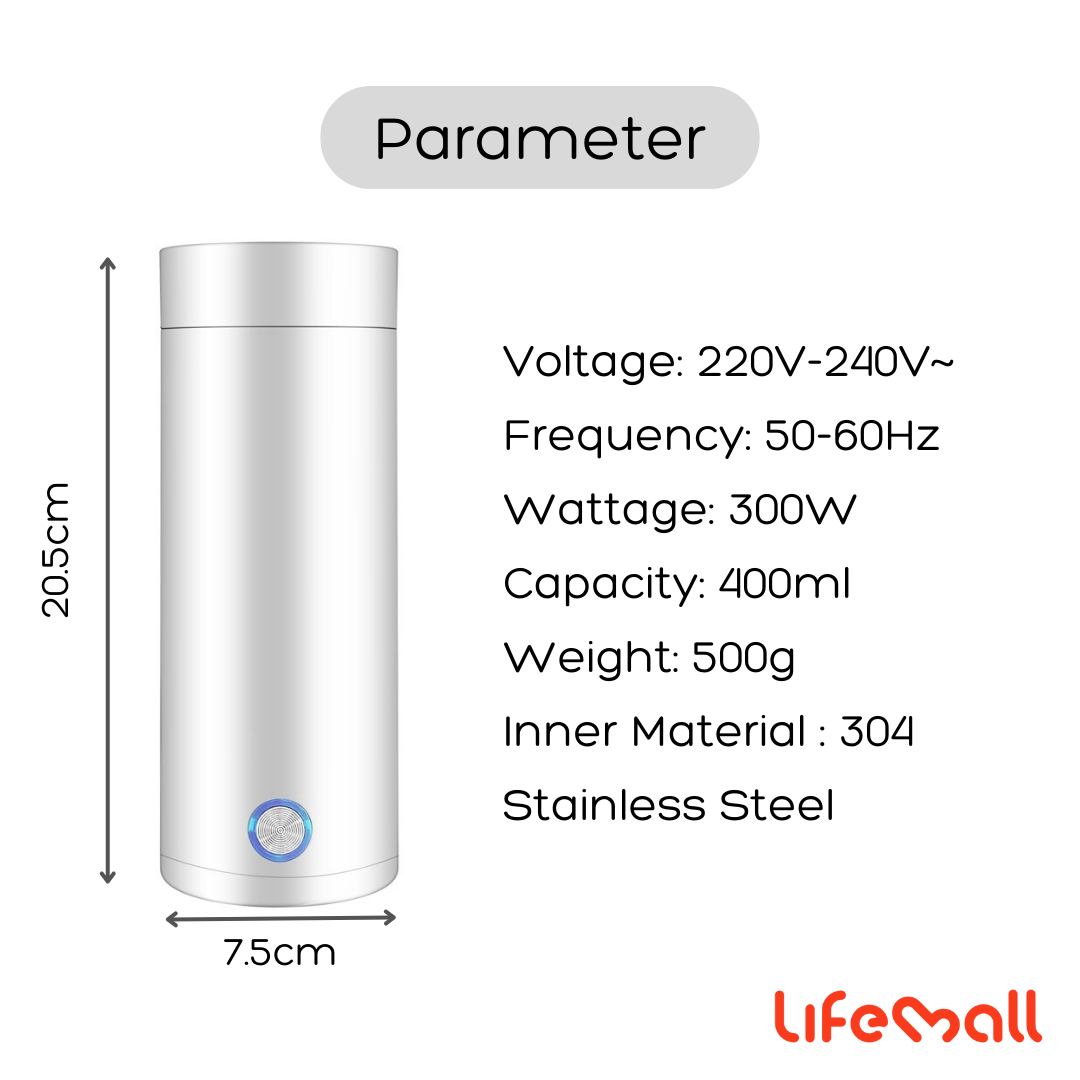LifeMall- Chirpy 400ml Portable Electric Kettle Travel Kettle Travel ...
