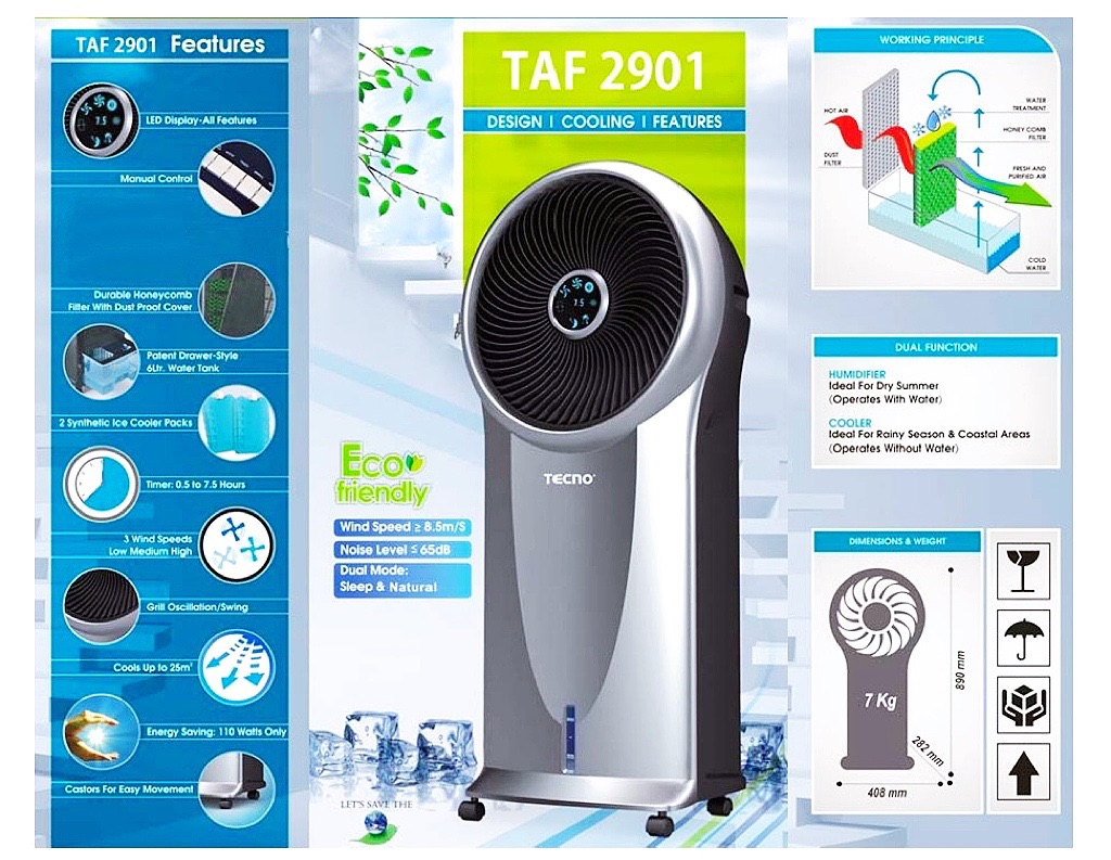 Tecno Turbo Fan Air Cooler TAF 2901 (NO REMOTE) | Shopee Singapore