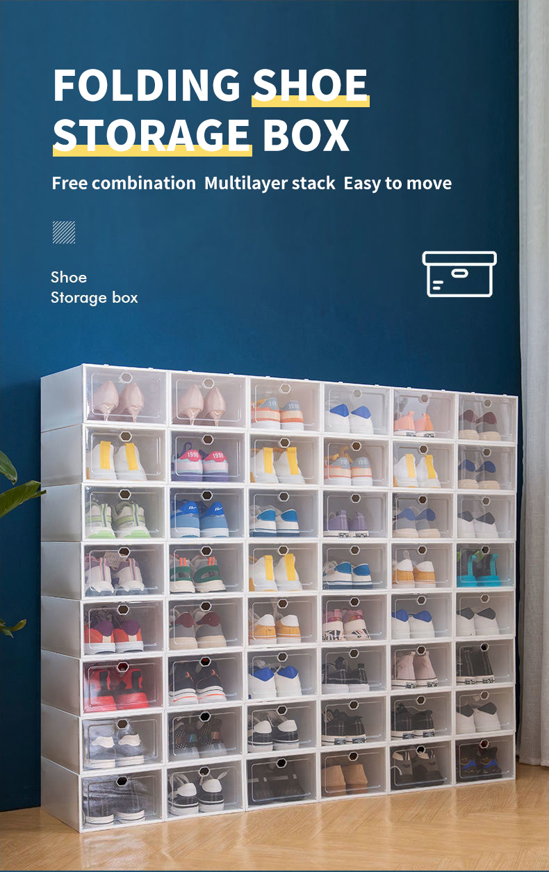 Plastic storage box dust-proof and moisture-proof shoe rack shoe ...