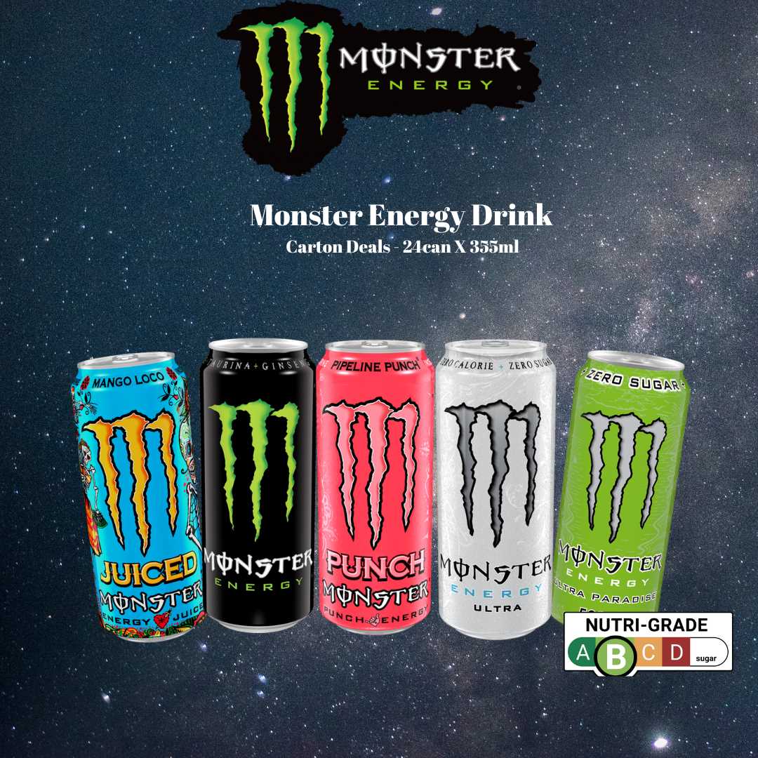 MONSTER ENERGY DRINK 355ML x 24Cans - Ultra/Ultra Paradise/Black ...