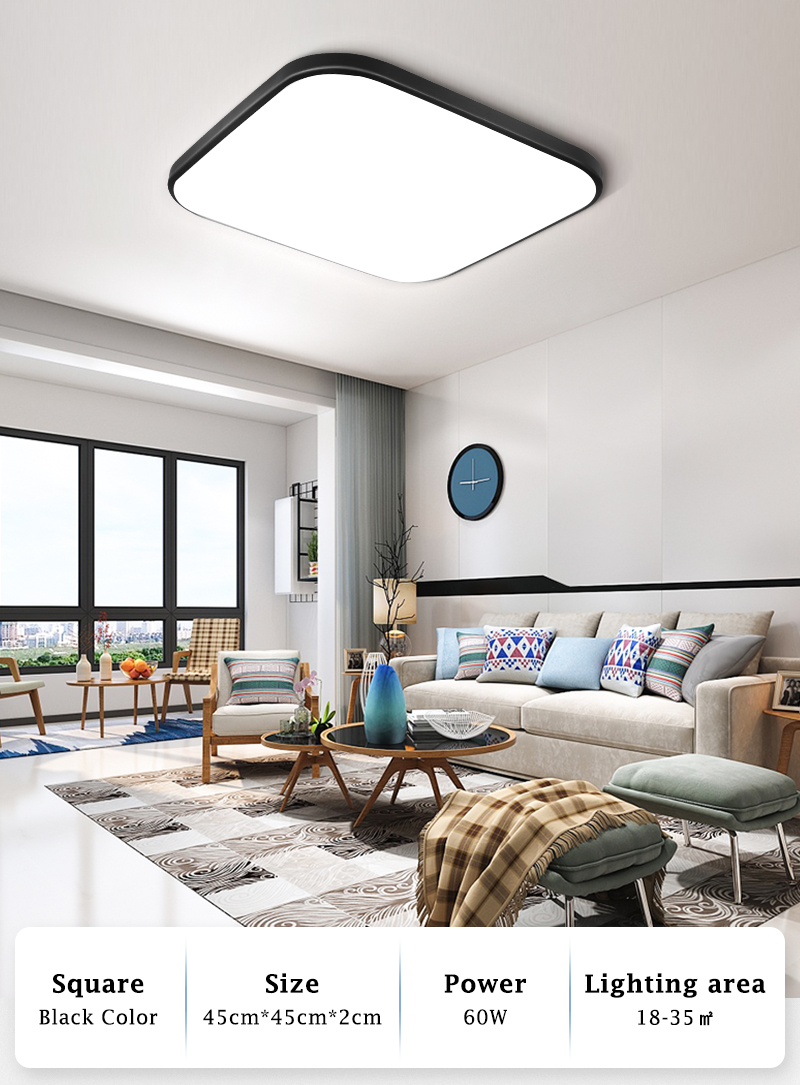 Remote Control Led Ceiling Light Dimmable Lamp 30W 36W 40W 60W 3 colors ...