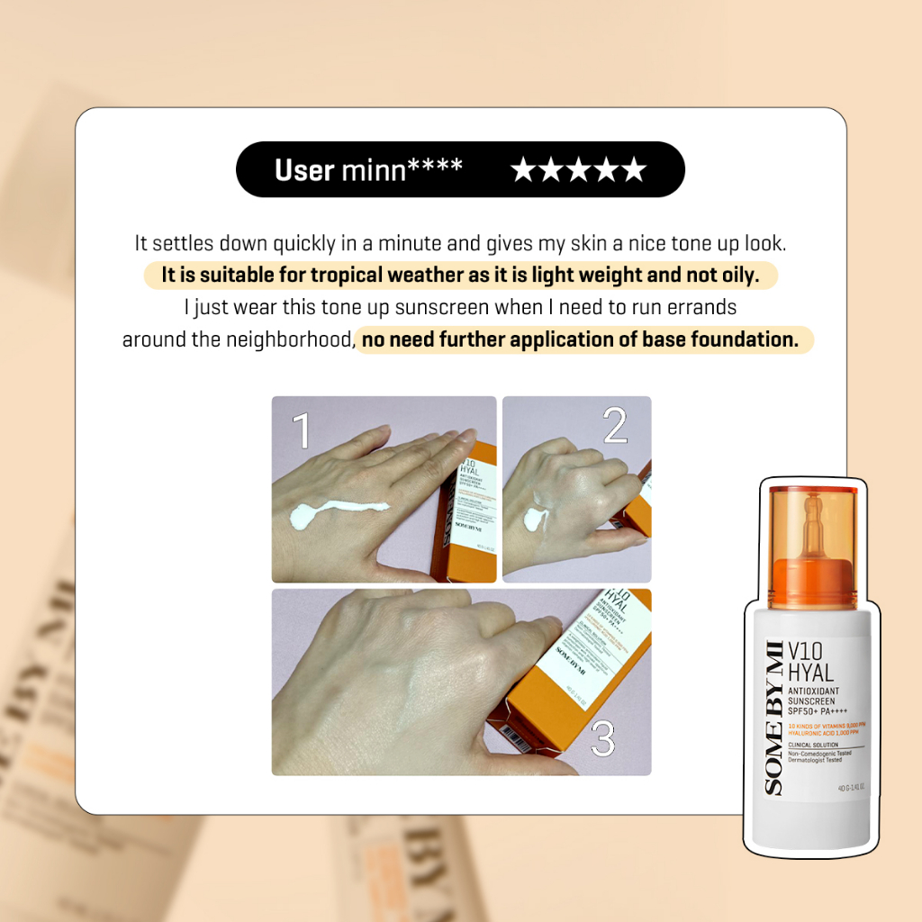 SOMEBYMI V10 Hyal Antioxidant Sunscreen SPF50+ PA++++ 40g [Brightening ...