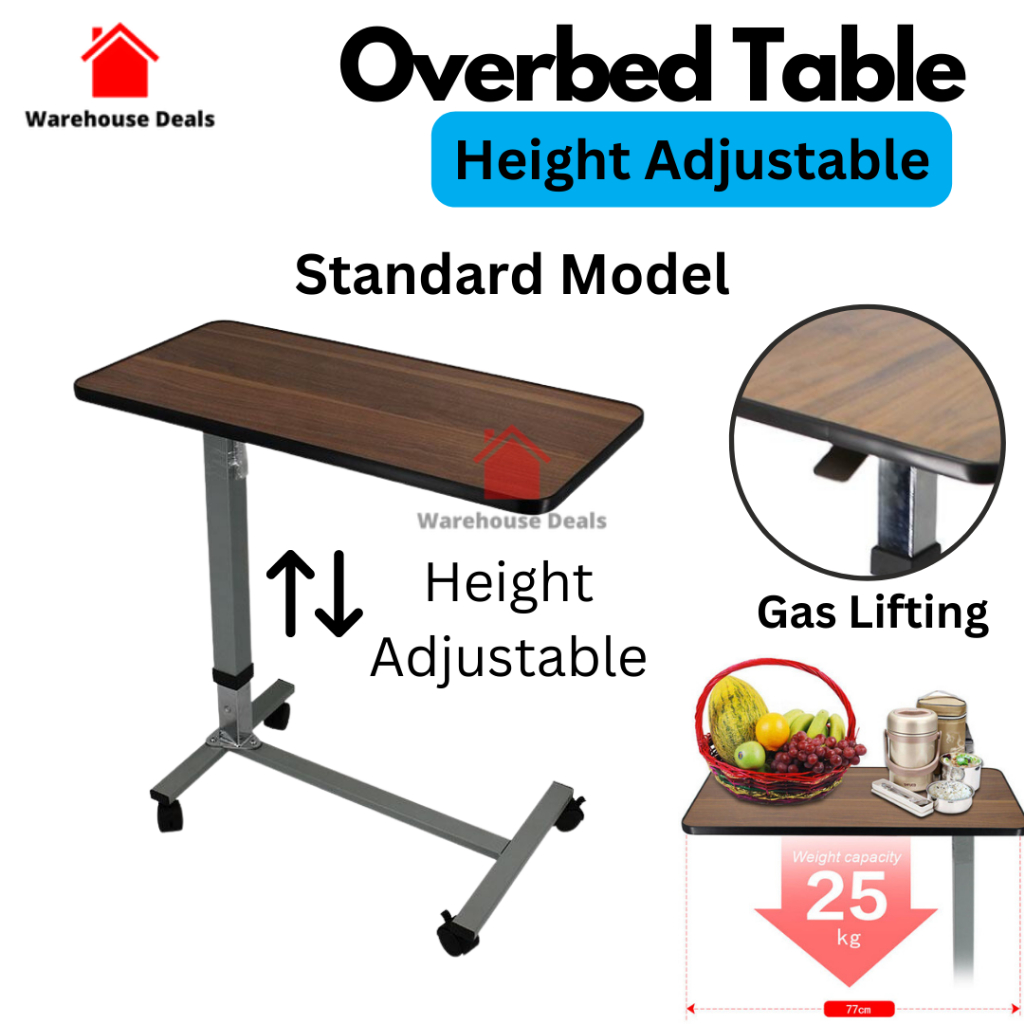 Premium Overbed Table | Height Adjustable Over Bed | Bedside Table ...