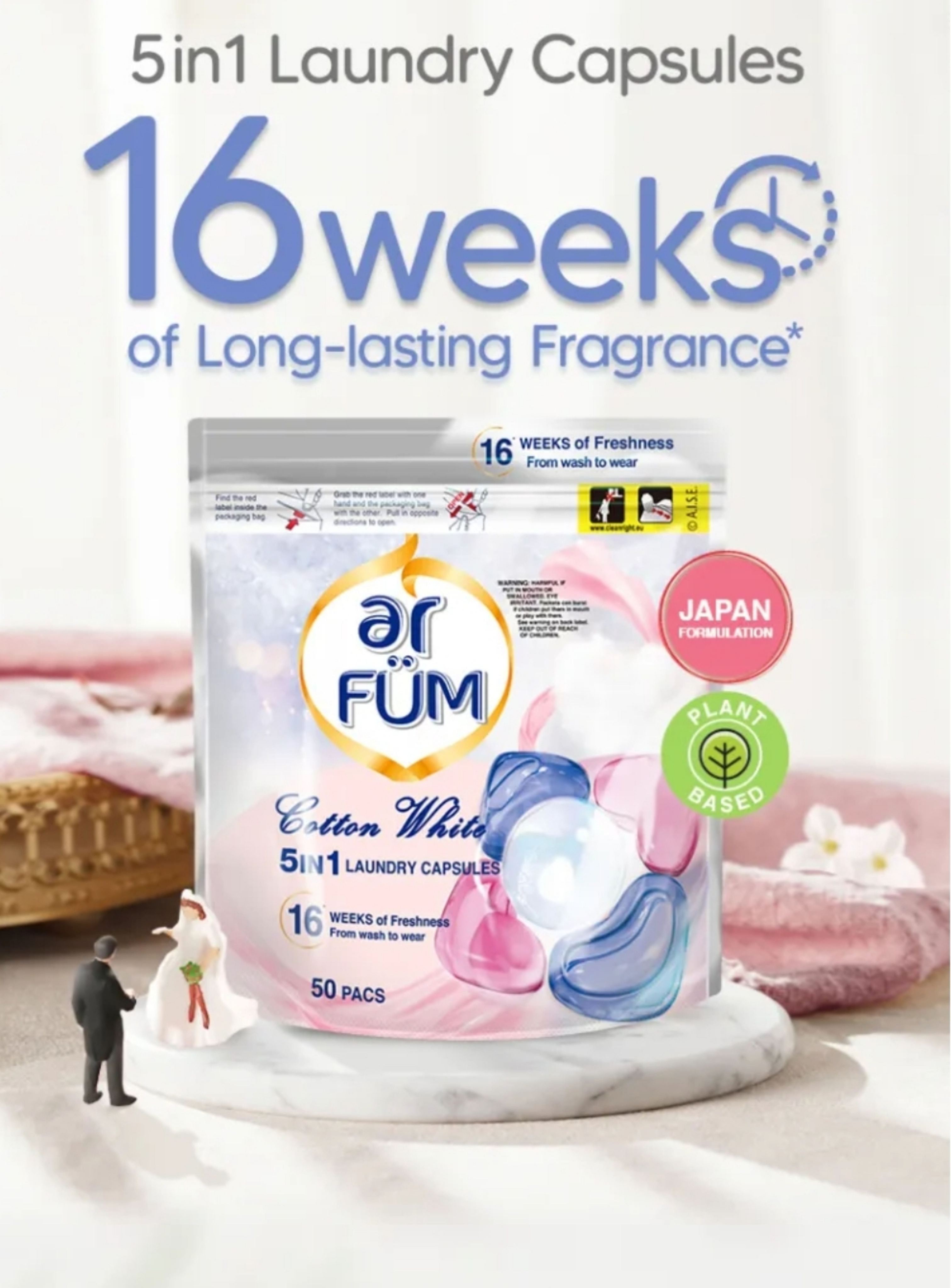 ar fum 5in1 laundry detergent capsules refill pack 50 pods, bellflower ...