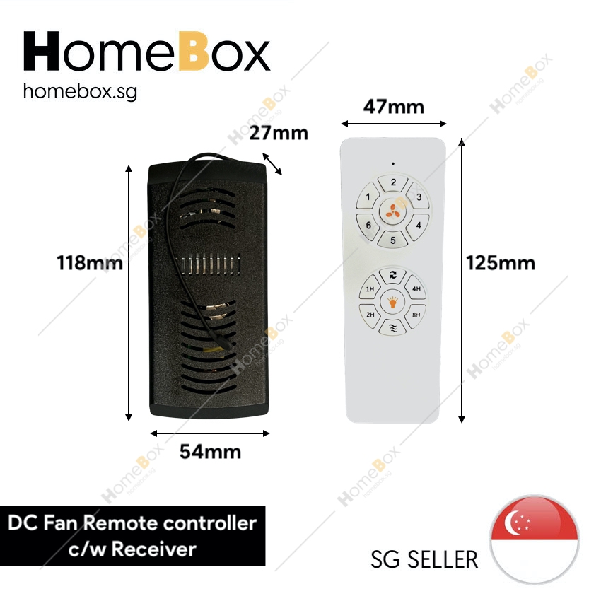 HomeBox 🇸🇬 DC Ceiling Fan Remote Control Kit with Receiver for DC motor ...
