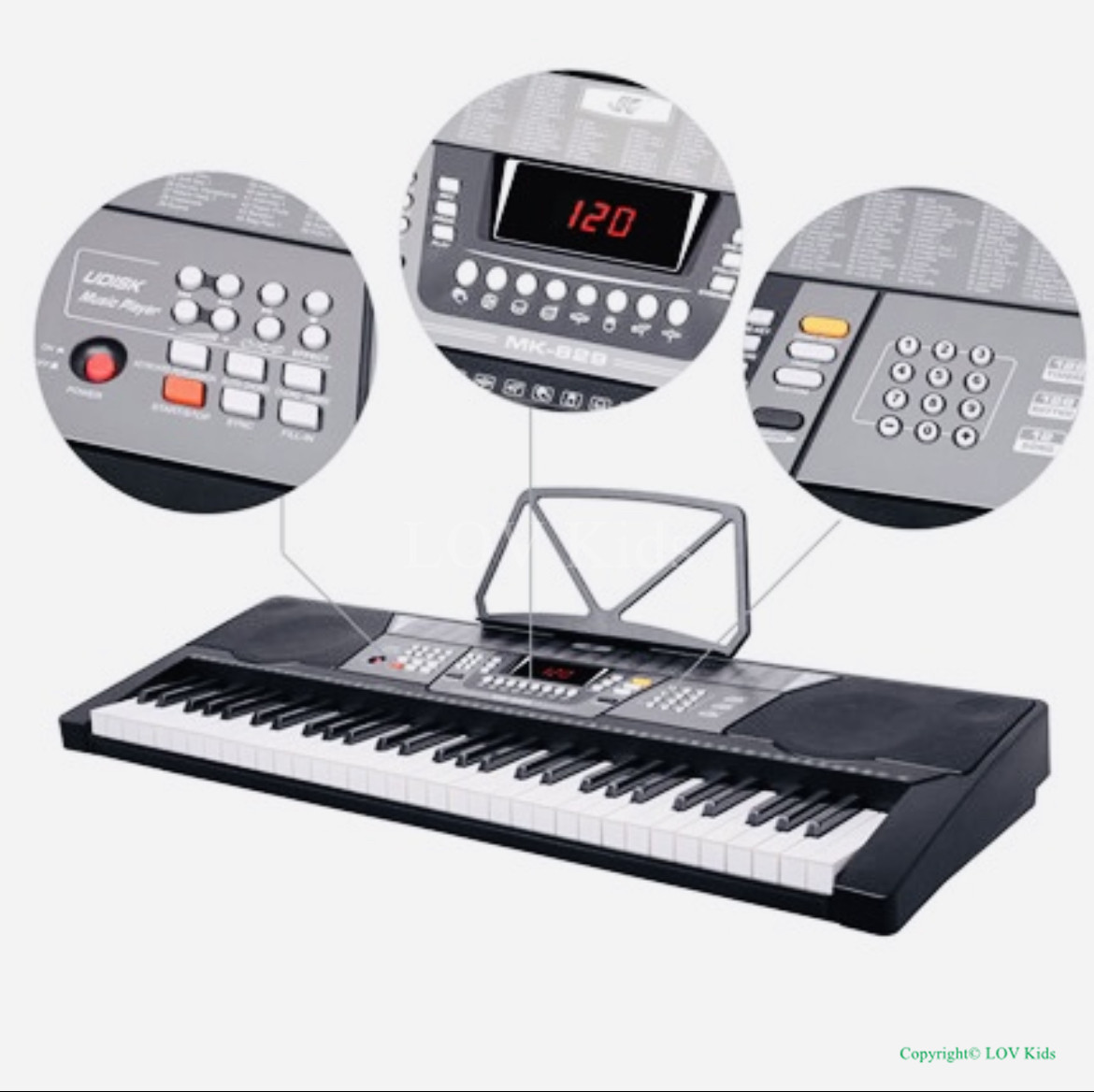 Music Keyboard MK-2089/MK-829 Electronic Piano 61 keys High Quality LCD ...