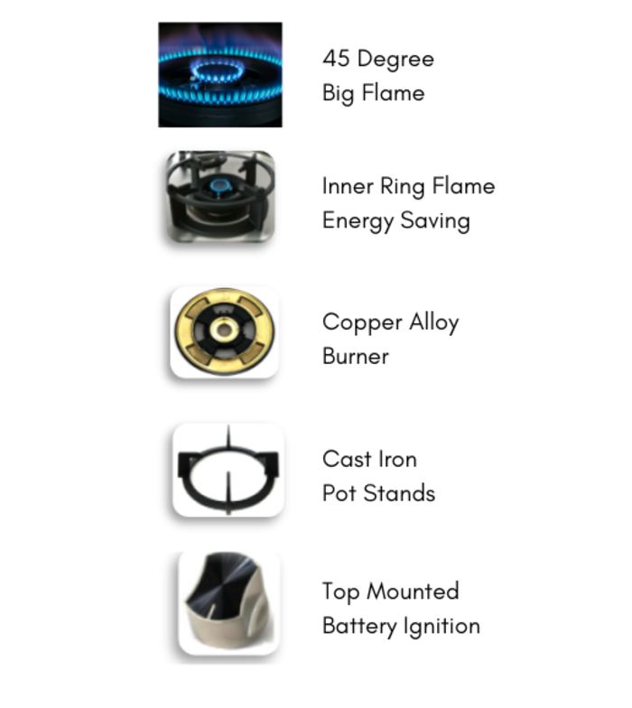 TURBO INCANTO 70CM 2 BURNERS GLASS GAS HOB T702GV-BK (BLACK) - 1 YEAR LOCAL WARRANTY | Shopee ...