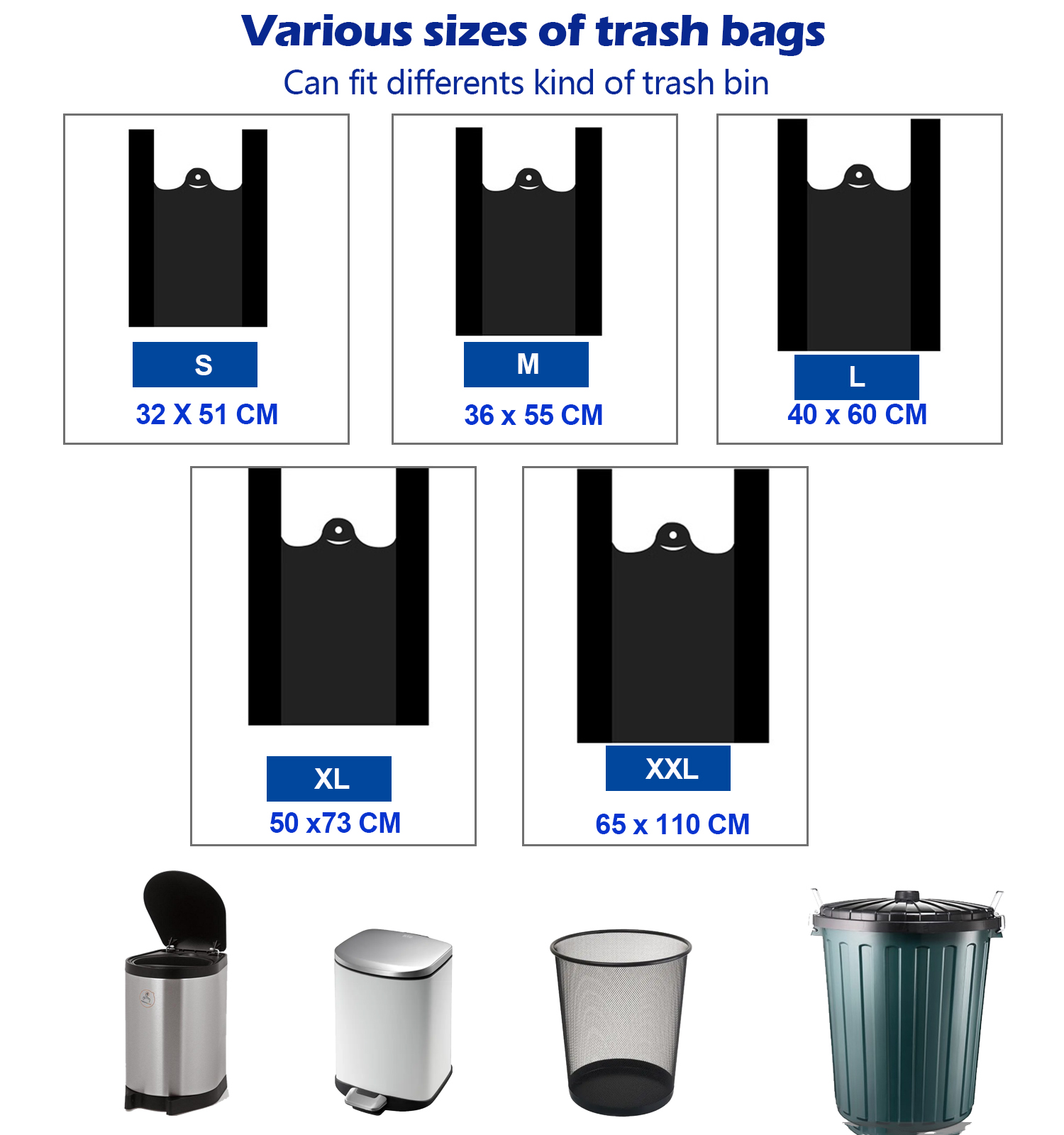 🇸🇬【SG Stock】Handle Garbage Bag Thickened Disposable Trash Bags | Waste ...