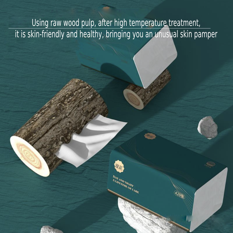 ManHua Facial Tissues 4ply Thickened 420 Sheets Pure Wood Pulp Tissue ...