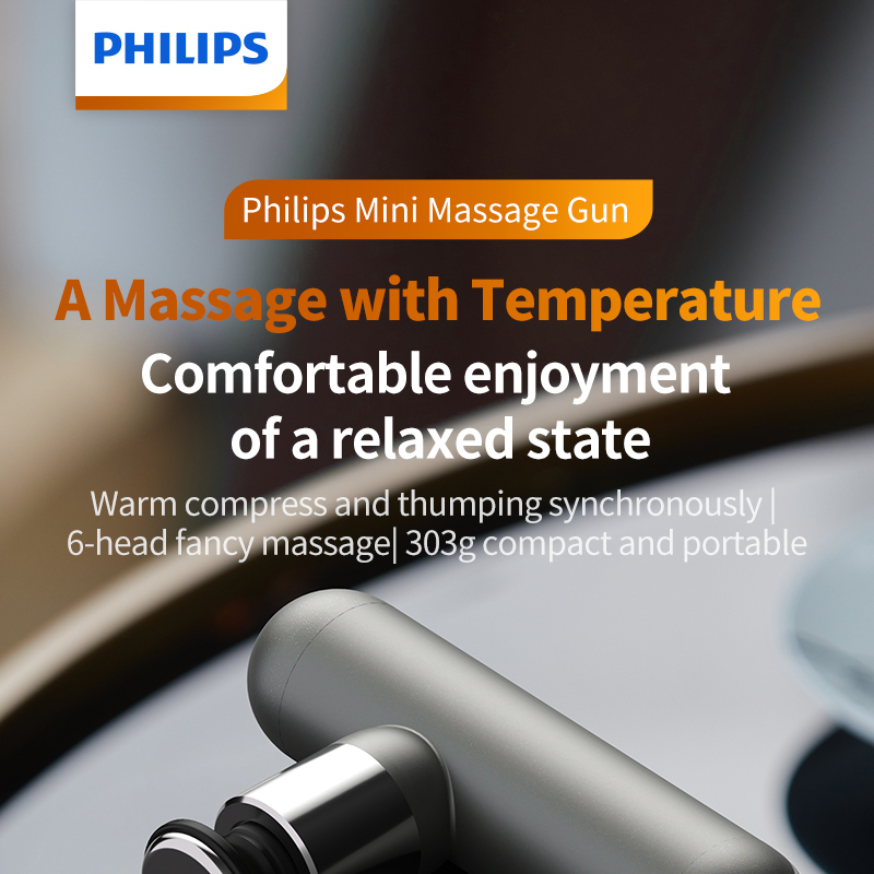 【Hot Sale】Philips Mini Massage Gun with Soothing Heating for Muscle ...