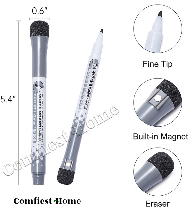 [SG Stock]12/8pcs Erasable Magnetic Whiteboard Markers Pen With Eraser ...