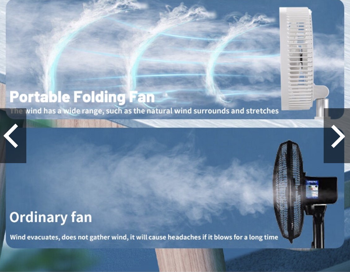 Korea S18 Foldable Silent Portable Stand Fan 7200 mAh USB Wireless Use ...