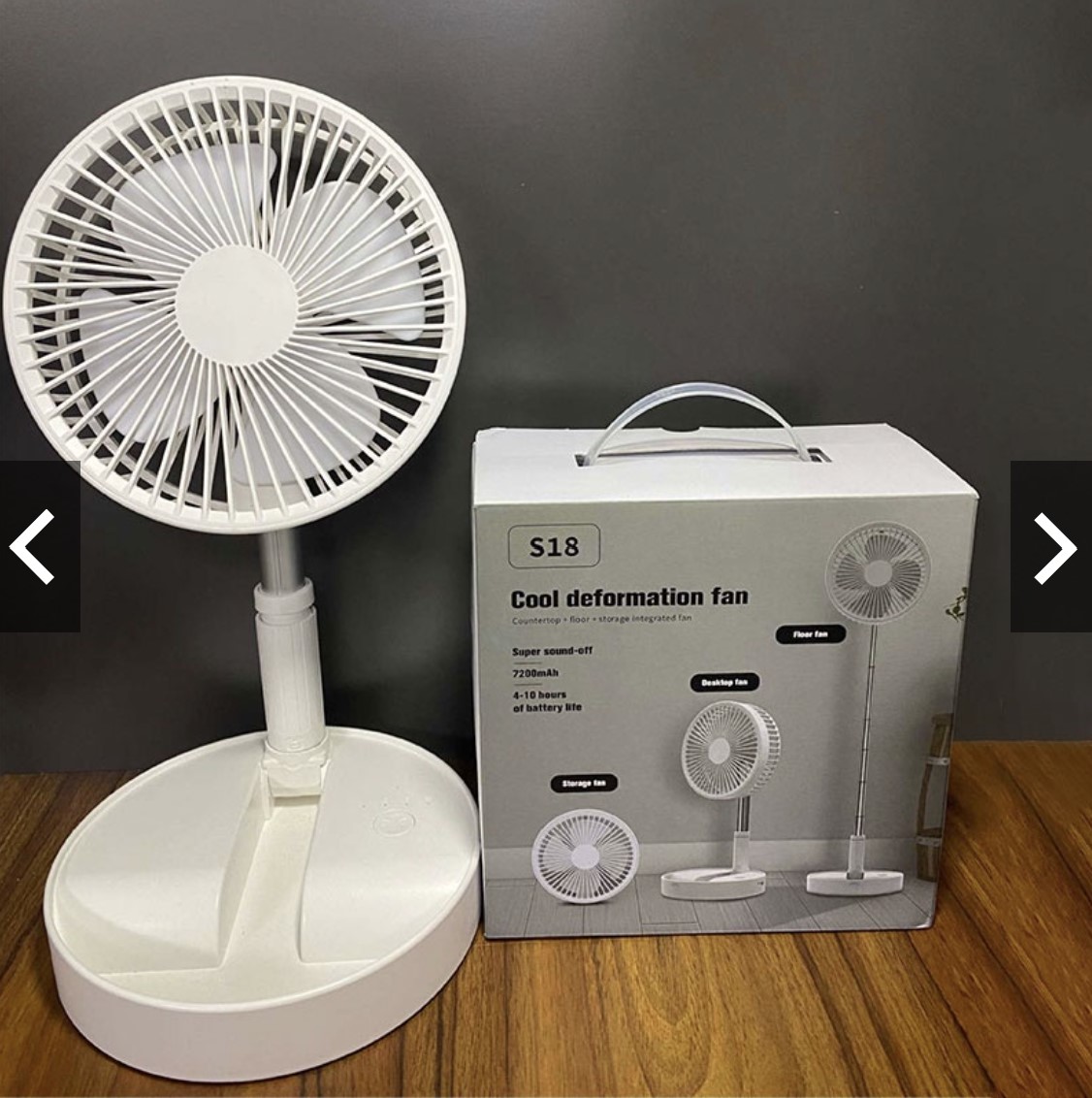 Korea S18 Foldable Silent Portable Stand Fan 7200 mAh USB Wireless Use ...