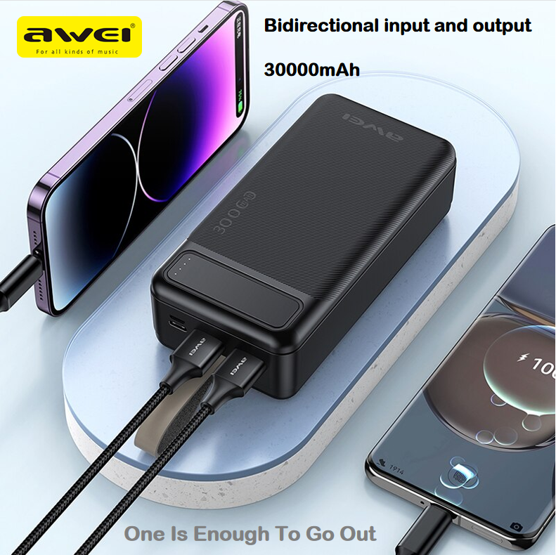 AWEI Powerbank 30000mAh 20000mAh 10000mAh Portable Power Bank Dual Type ...