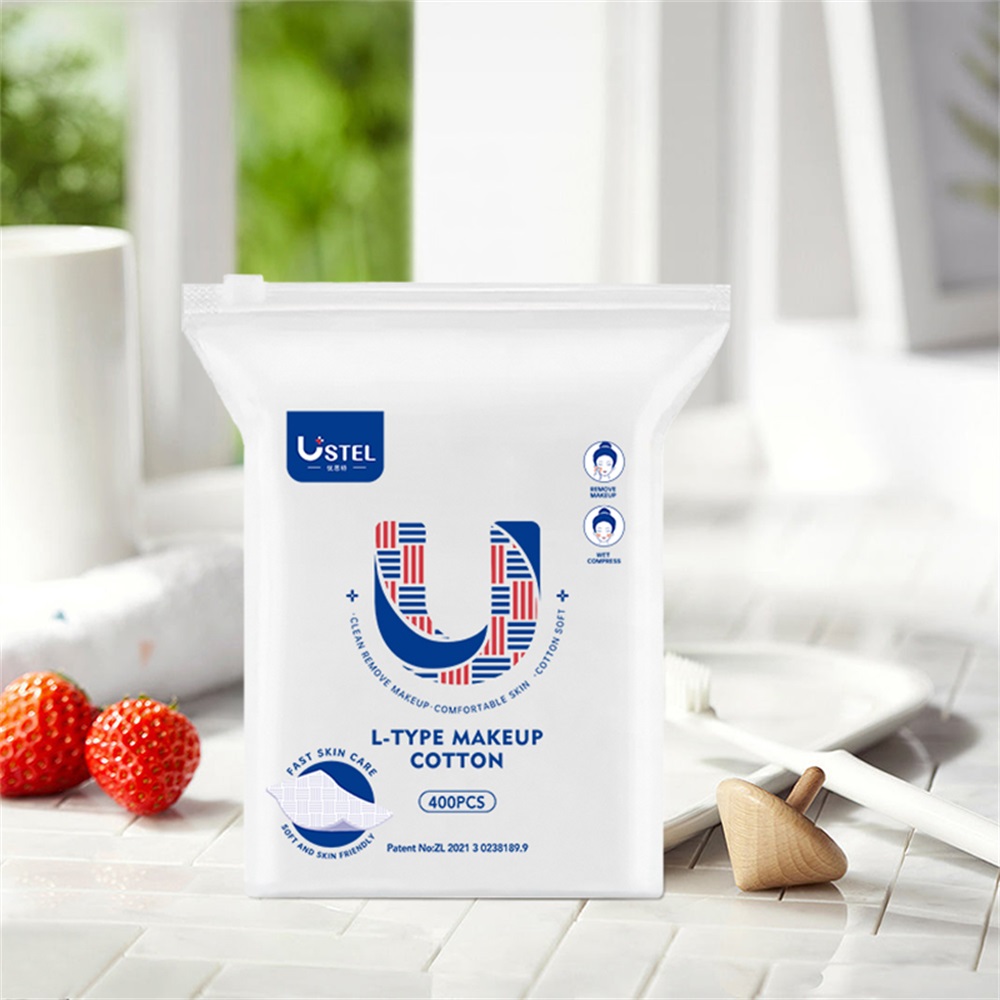 Ustel Ultra Thin Cotton Pads 400pcs Patent Embossed Texture | Shopee ...