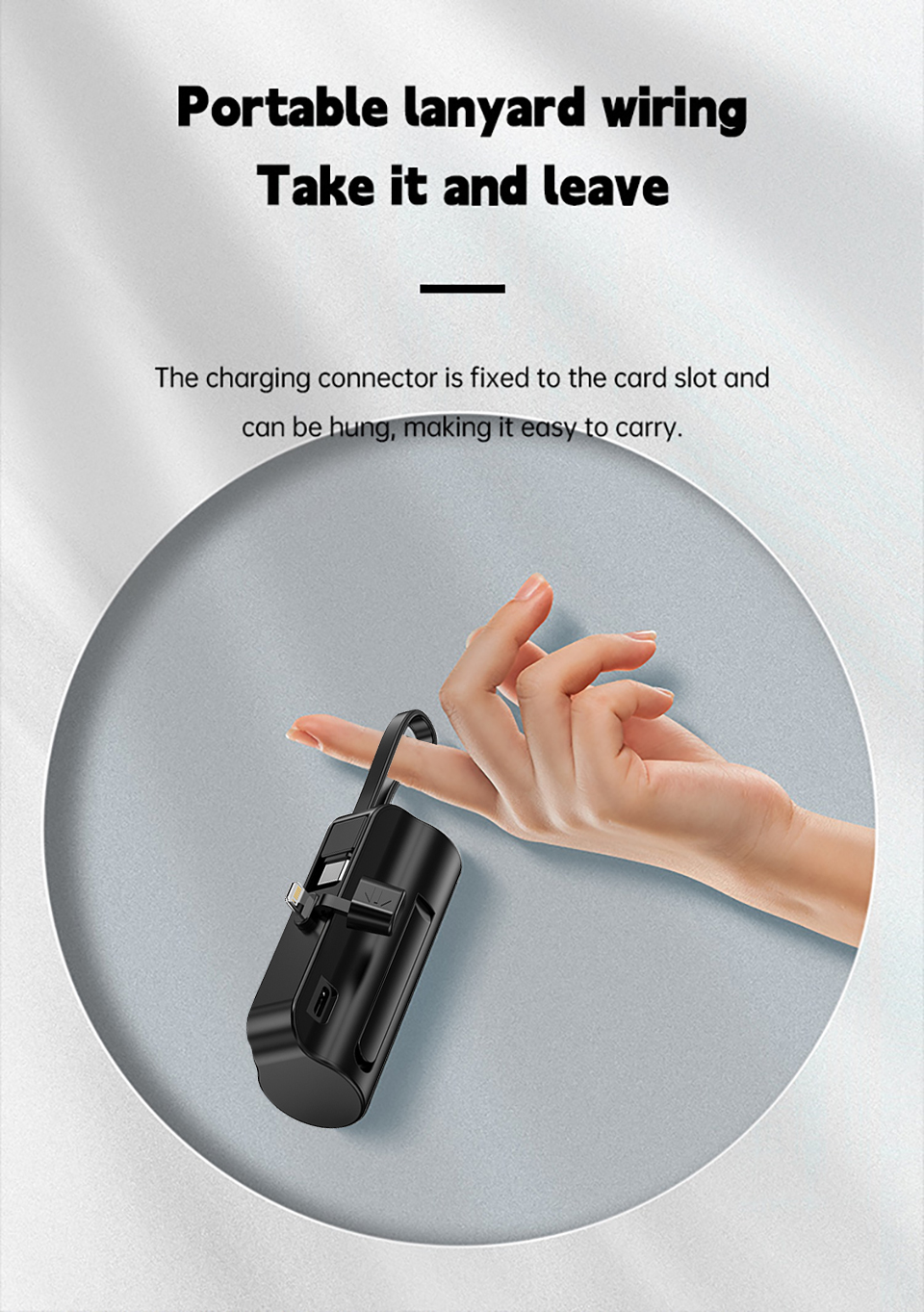 🔥SG🔥 2 in 1 Mini Powerbank with Cable Fast Charging 5000mAh Portable ...