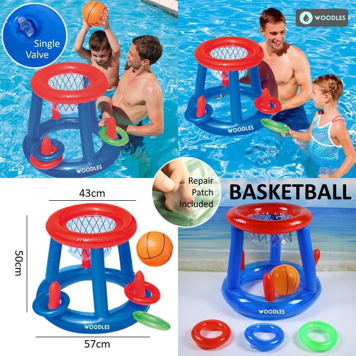 [SG Stock] WOODLES Inflatable Swimming Float Giant Ball Basketball ...