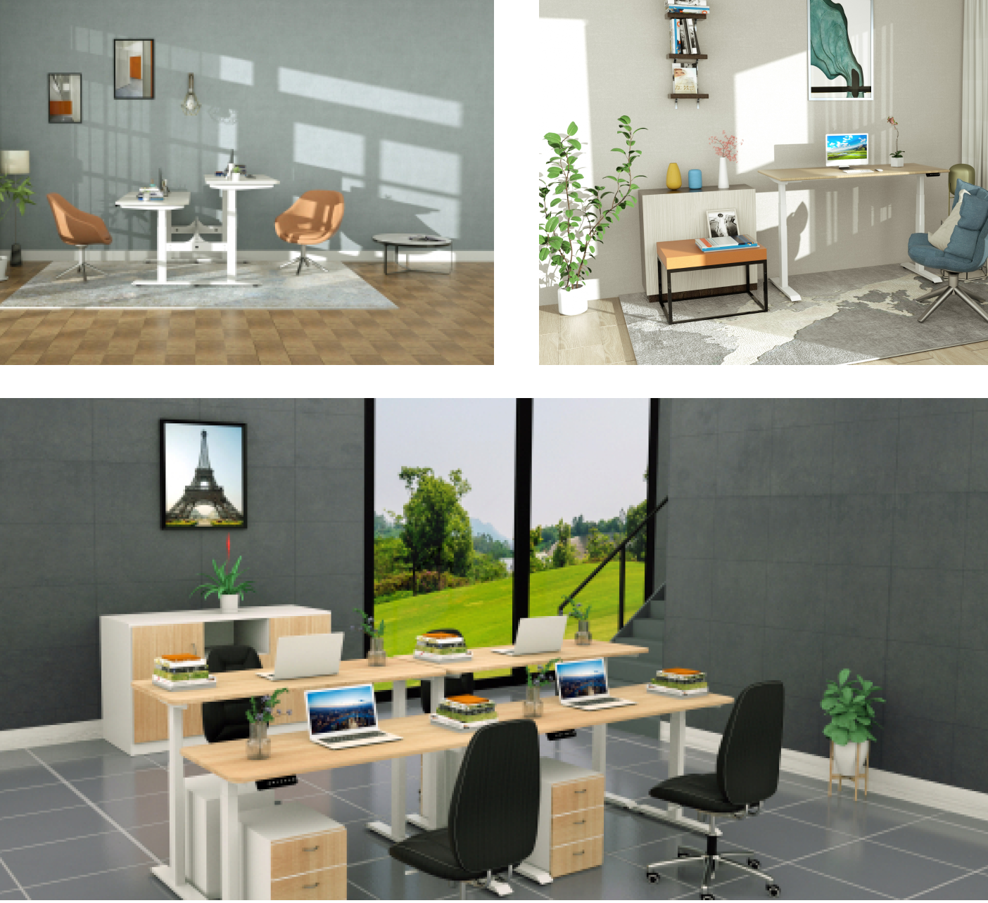 NewStar Height Adjustable Office Table, Office Desk, Workstation Table ...