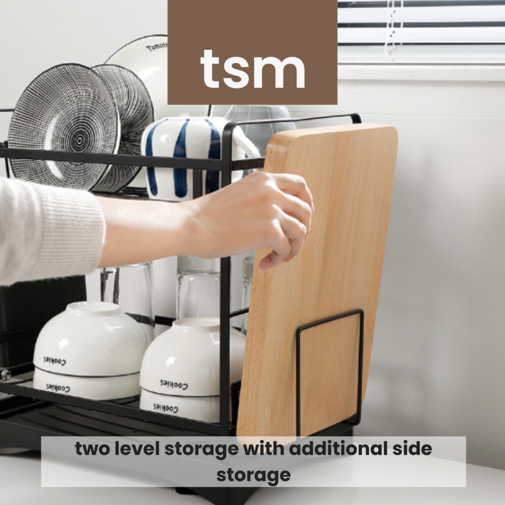 TSM Minimalist Plate & Bowl Dish Rack | Multifunctional with Double ...