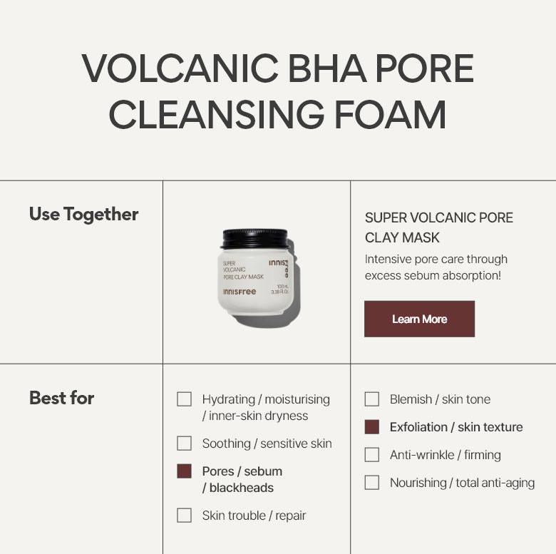 INNISFREE Volcanic BHA Pore Cleansing Foam 250g | Shopee Singapore
