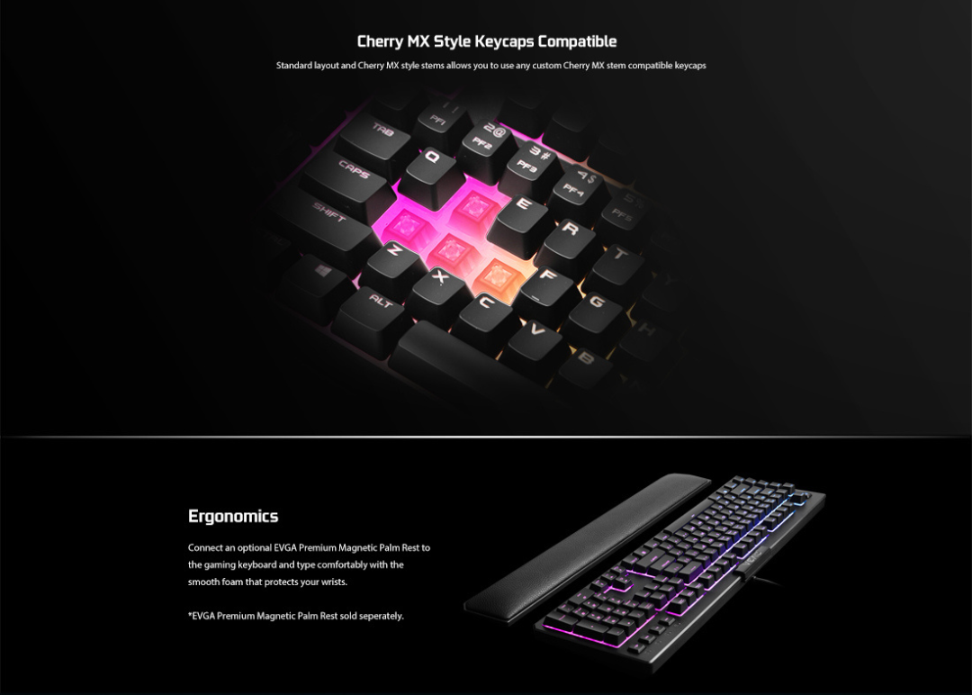 EVGA Z12, Z15 RGB Mechanical & Z20 RGB Optical Gaming Keyboard (Linear ...
