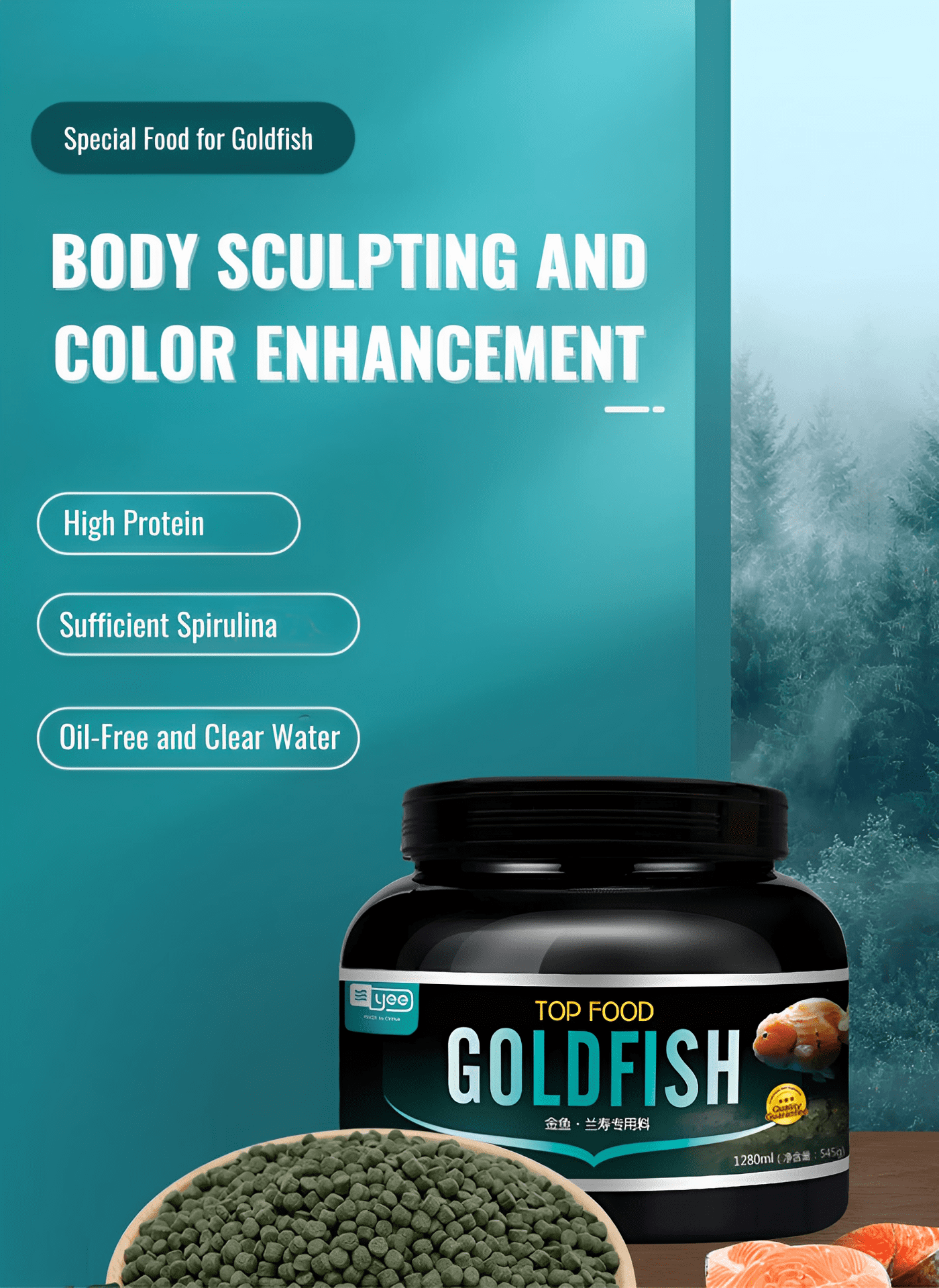 YEE Fish Food Pellet For Goldfish, Floating/Sinking Pellets With Rich ...