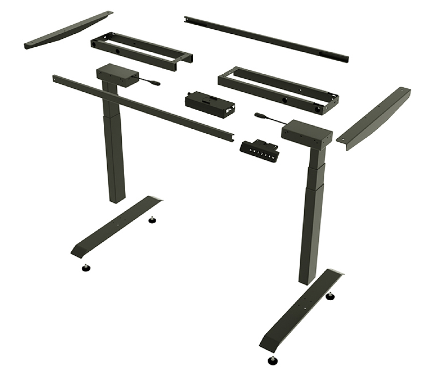 NewStar Height Adjustable Office Table, Office Desk, Workstation Table ...