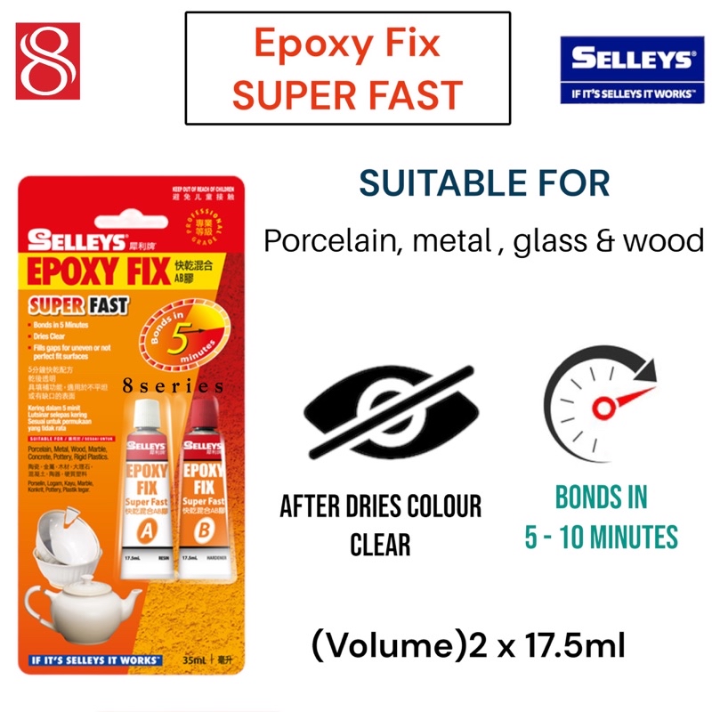 selleys epoxy fix , super fast , super strong , super steel , A B glue ...