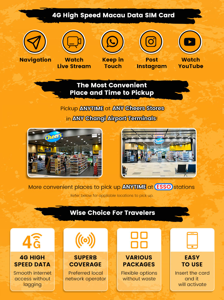 Macau SIM Card 5-30 Days Unlimited 4G Data | Instant 24h Airport Pickup | High Speed Travel Data ...