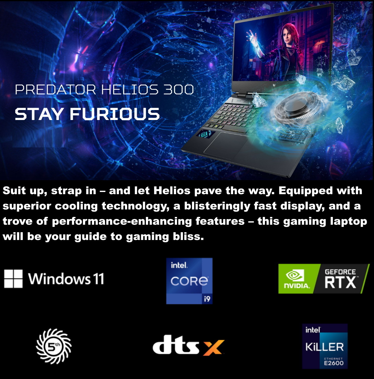 NVIDIA GeForce RTX 3080 Gaming Laptop - Acer Predator Helios 300 PH315 ...