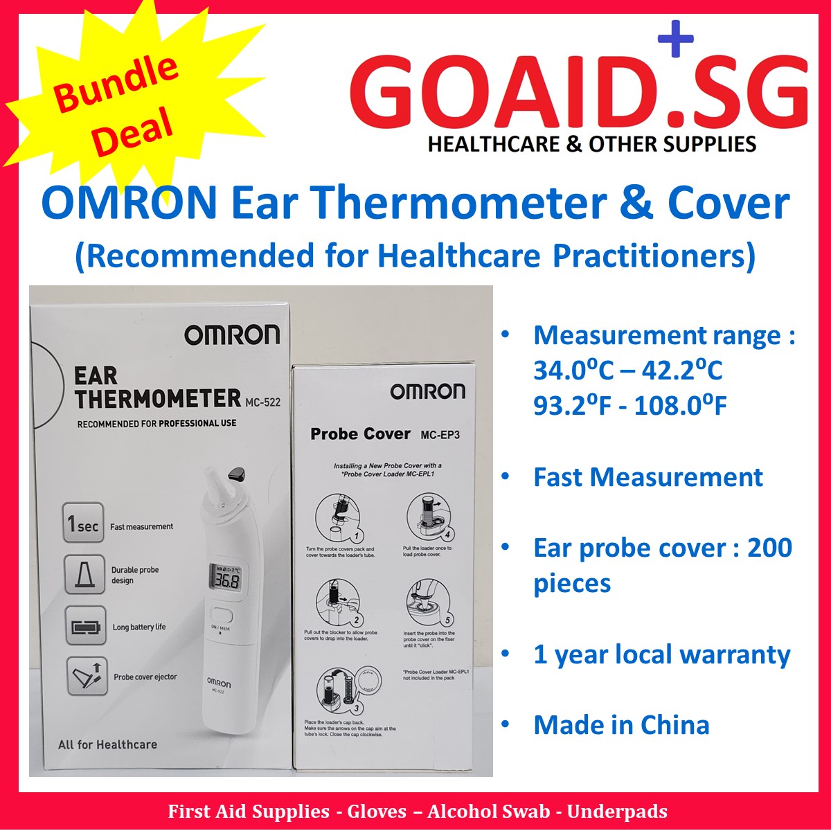 [Bundle Deal] OMRON Ear Thermometer (recommended for healthcare ...