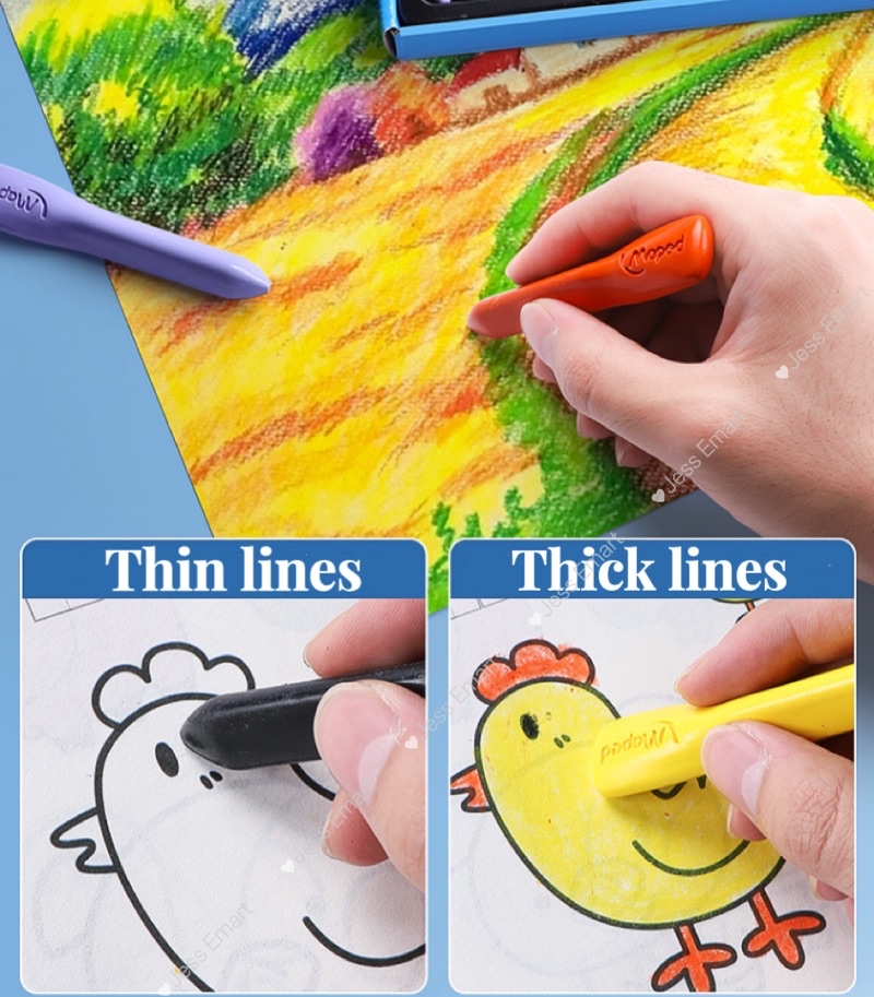 SG Stock 12 Colors Maped Kids Plastic Crayon Mess Free Children Crayons ...