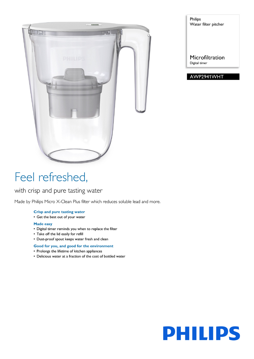 Philips AWP2941 Water Filter Pitcher 1 (Buy One Get One) | Shopee Singapore