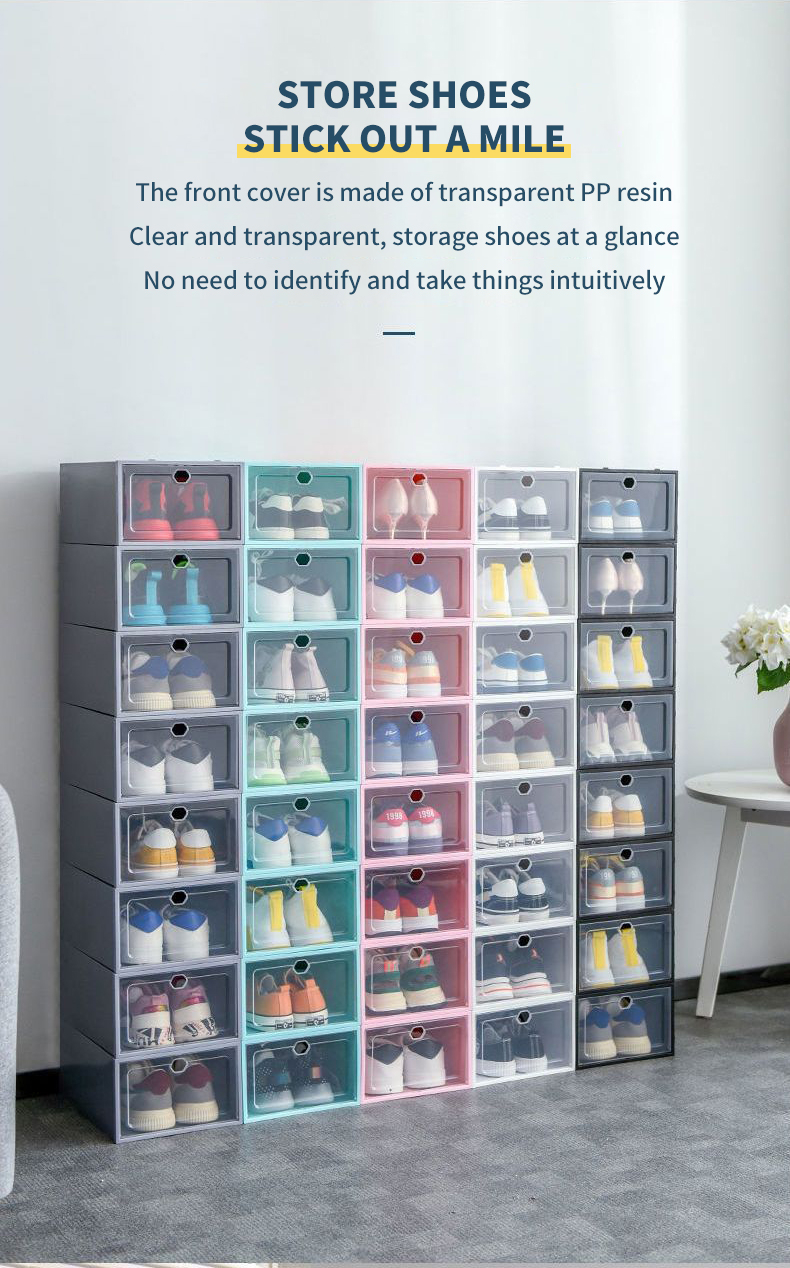 Plastic storage box dust-proof and moisture-proof shoe rack shoe ...