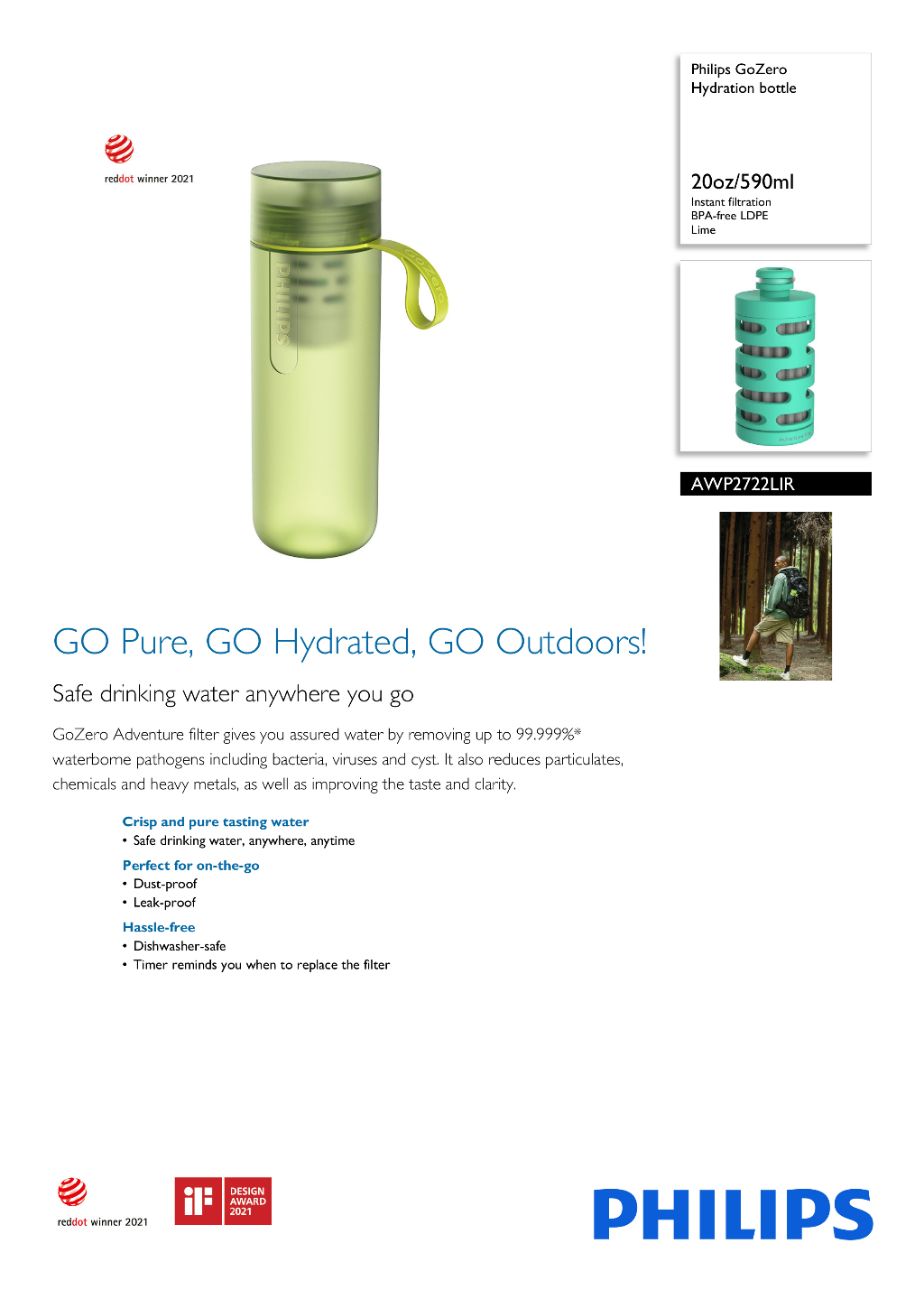 Philips AWP2722 Go Zero Active Hydration Water Bottles | Shopee Singapore
