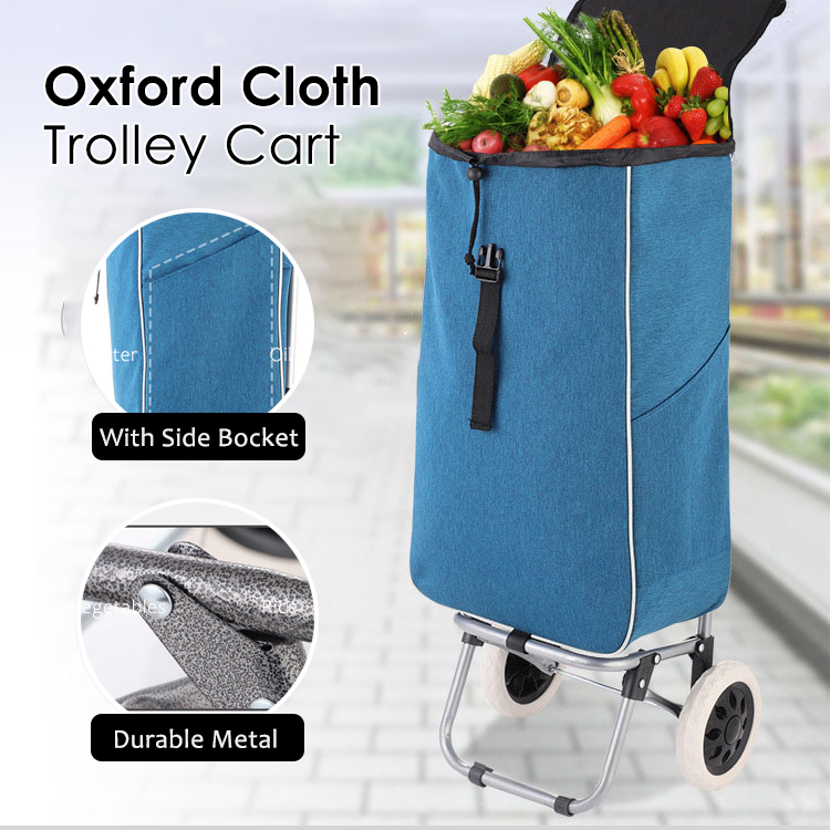 🇸🇬 Foldable Market Trolley with Bag / Shopping Trolley / Foldable ...
