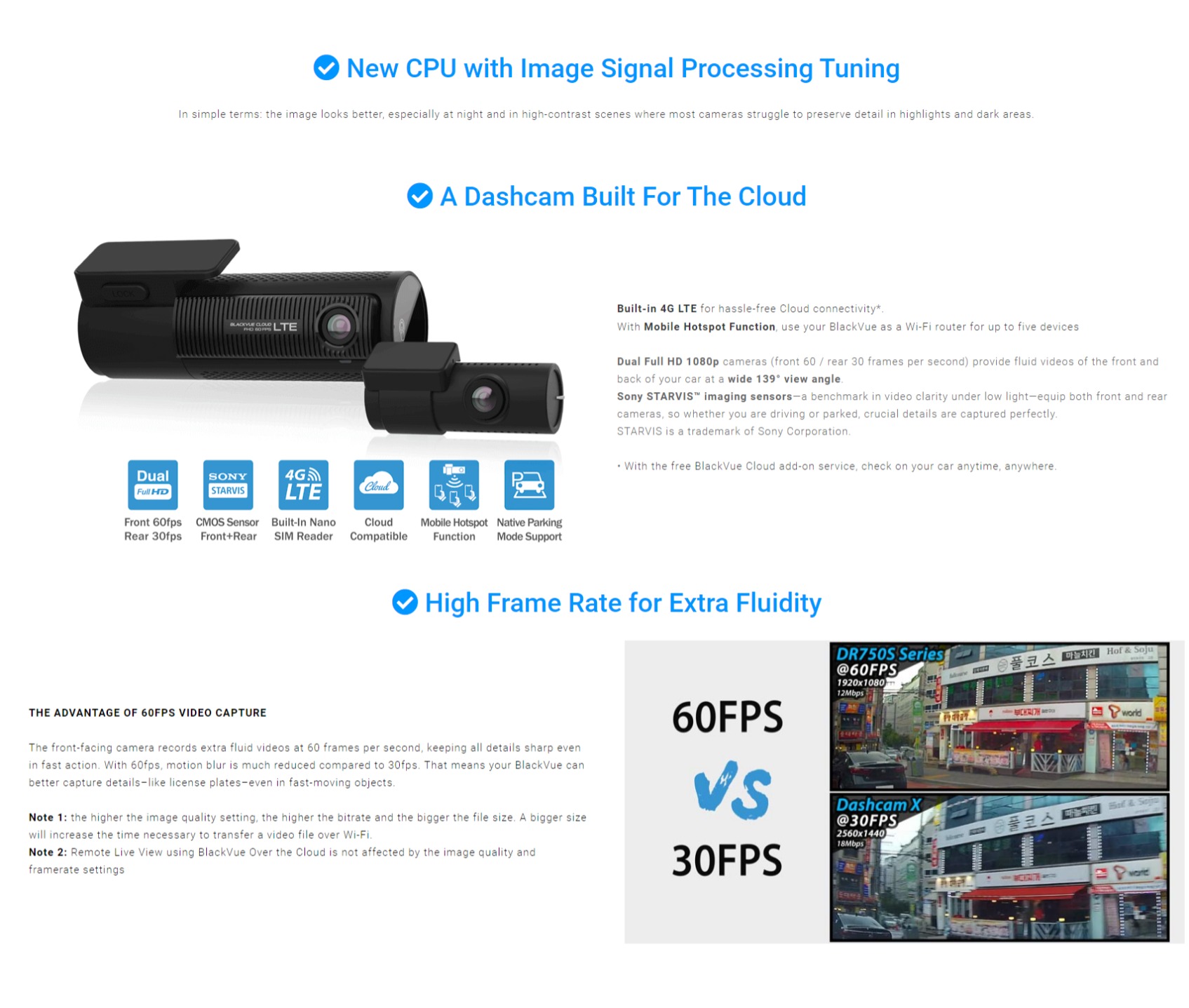 Blackvue DR770X-2CH LTE 2 Channel Cloud Dashcam With Built-In Sim Card ...