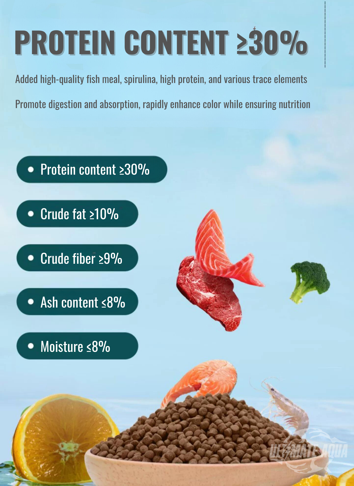 YEE Fish Food Pellet For Goldfish, Floating/Sinking Pellets With Rich ...