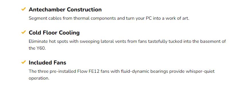 HYTE Y60 Dual Chamber Mid-Tower ATX TG Case, 2 x 120mm /140mm Flow FE12 ...